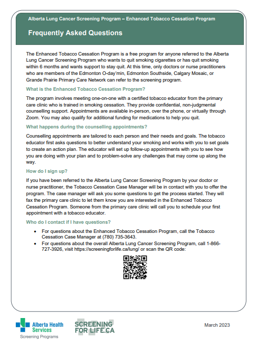 Lung Screening Information - Screening For Life | Screening For Life